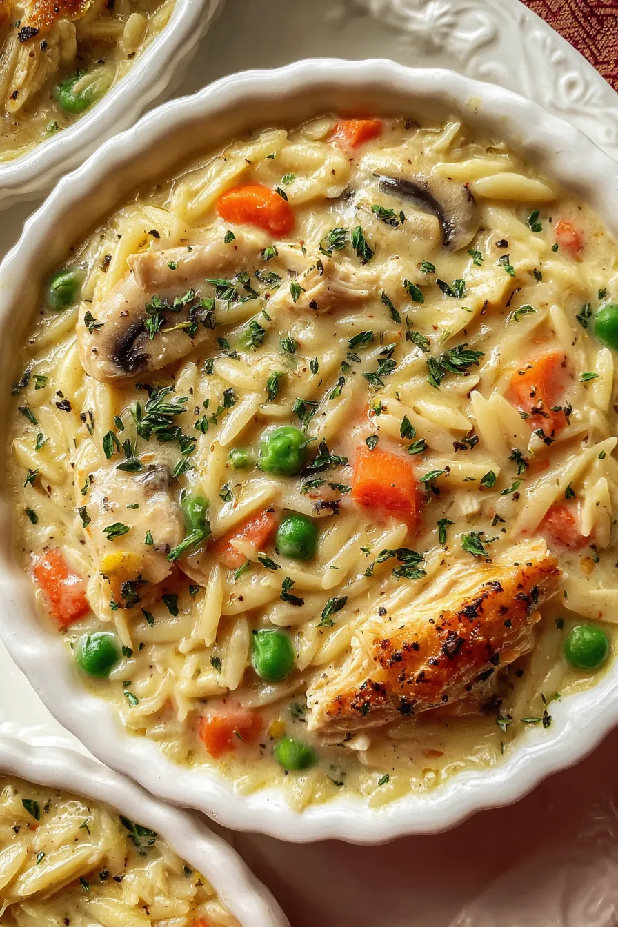 Creamy Chicken Pot Pie Orzo – Cooking With Martha