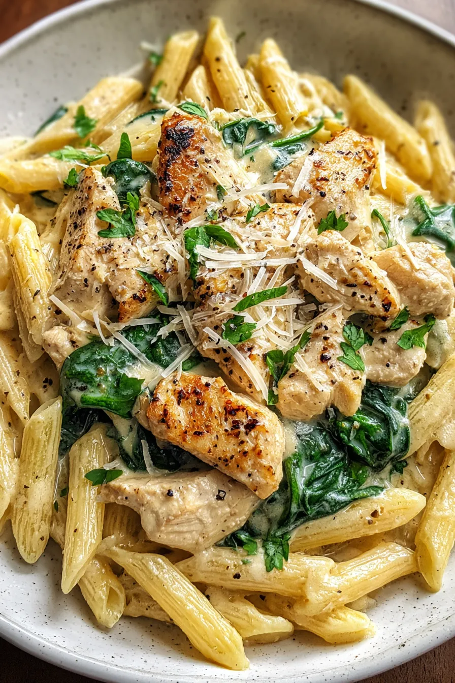 Creamy Garlic Chicken Penne – Cooking With Martha